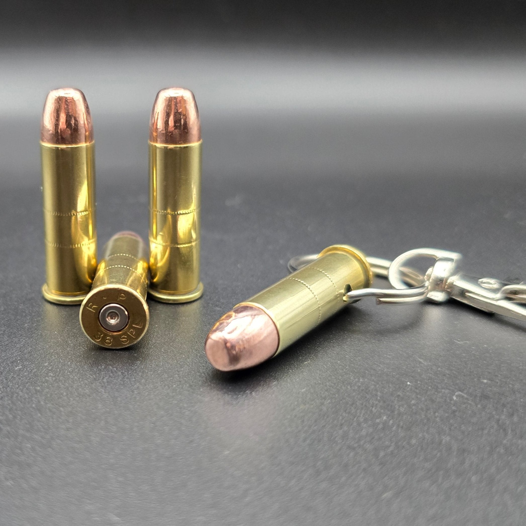 .38 Special Bullet Keyring | Inert Revolver Ammo Keychain