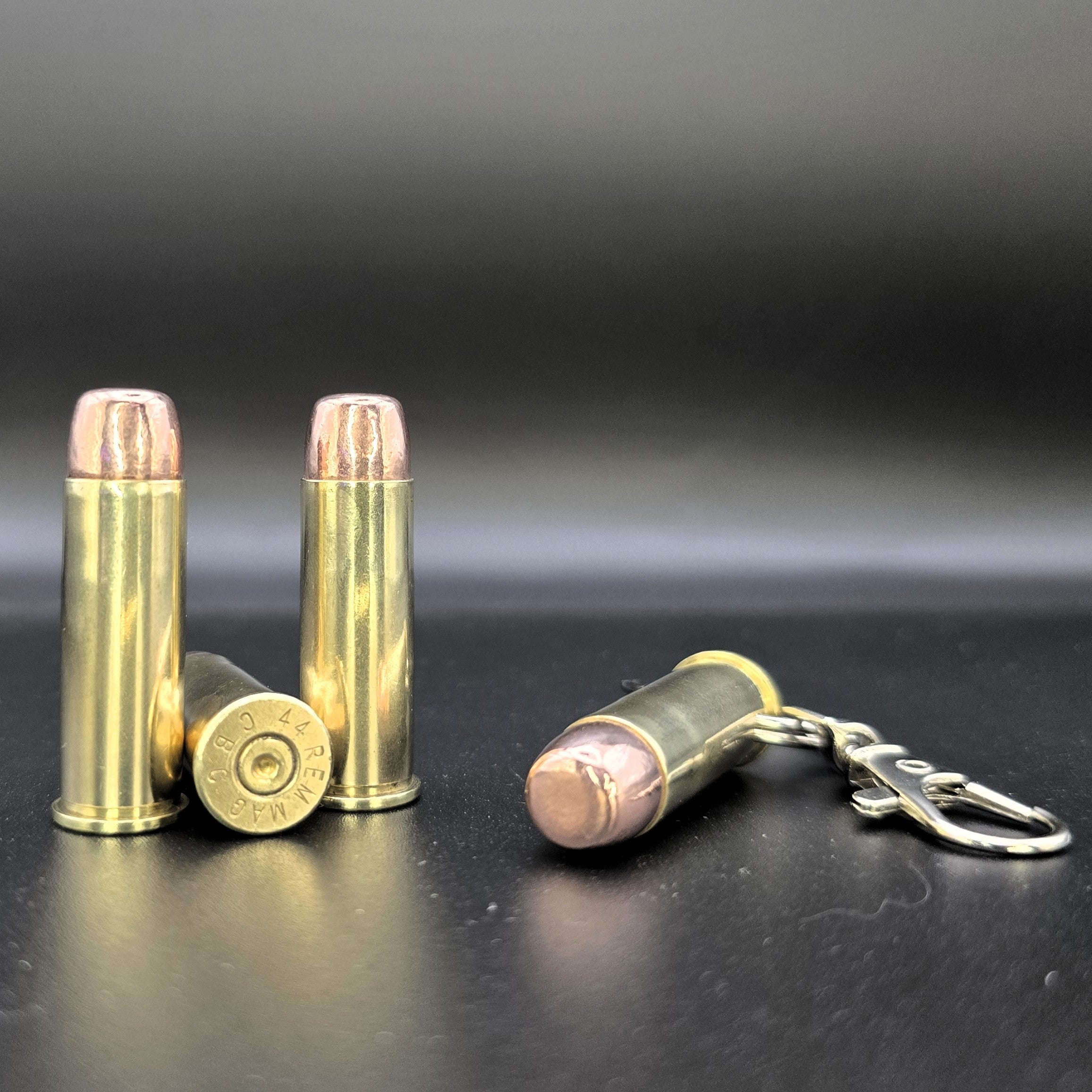.44 Magnum Bullet Keyring | Inert Brass Ammo Keychain