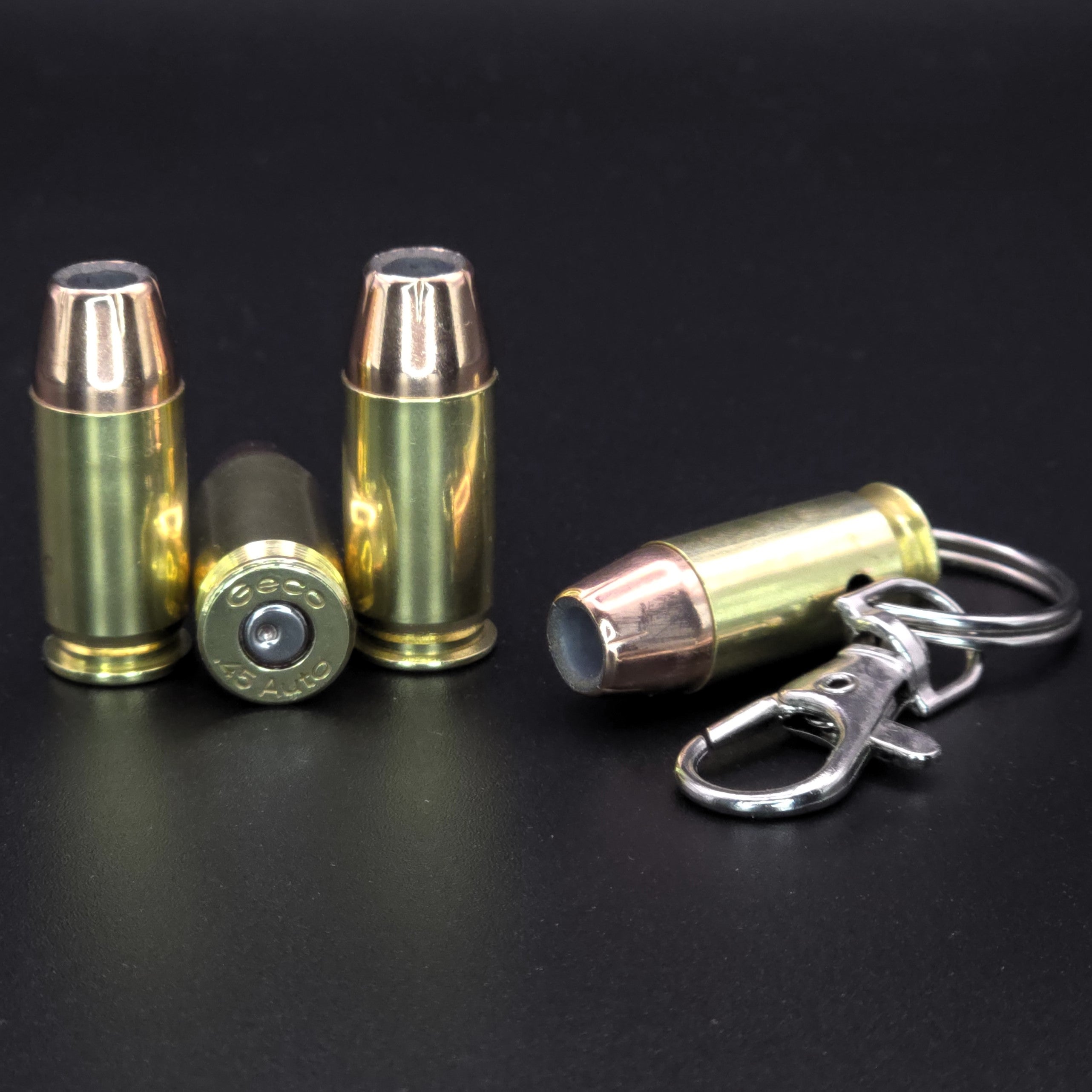 .45 ACP Hollow Point Bullet Keyring | Inert Ammo Keychain