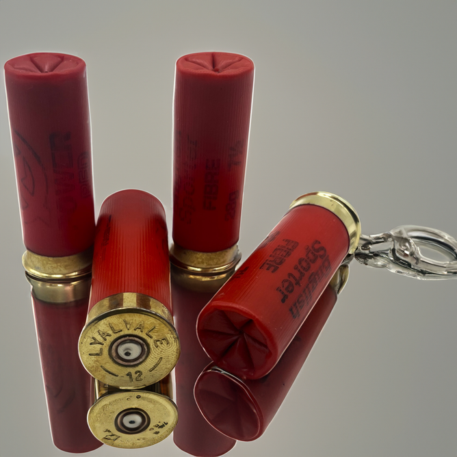 12 Bore Shotgun Shell Keyring | Red Inert Cartridge