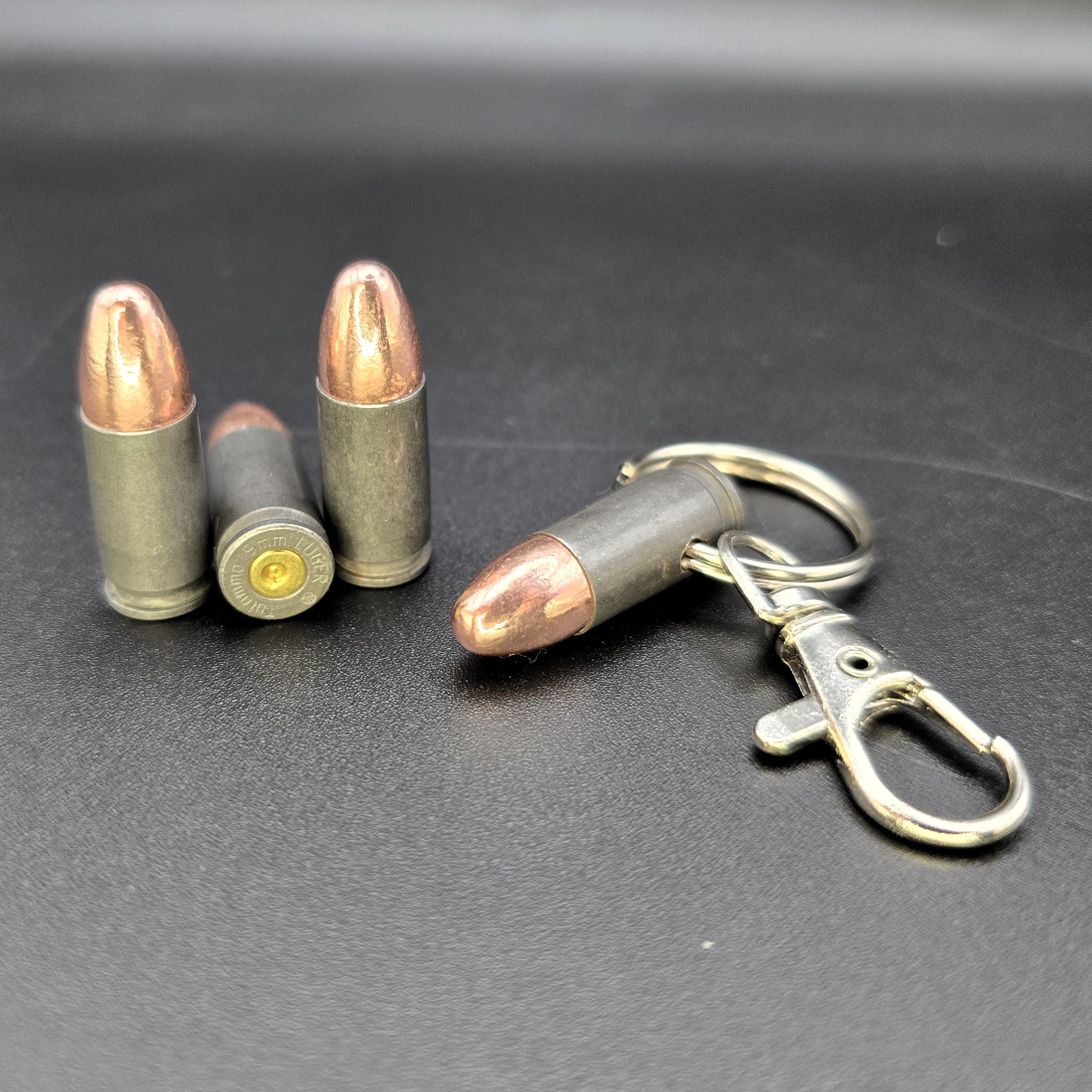 9mm Bullet Keyring | Real Inert Steel Ammo Keychain